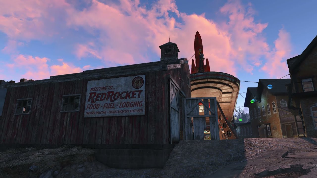 Brahmin Stop & Marketplace - Fallout 4 Build - YouTube