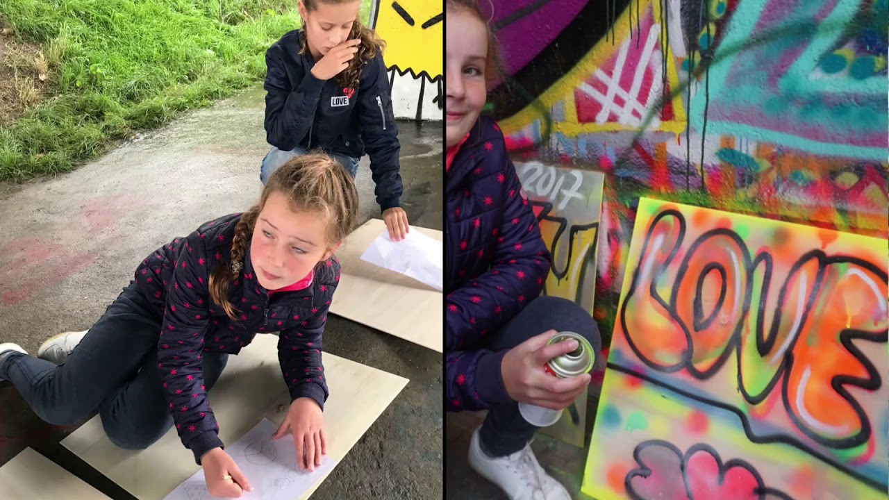 Partijtje Aimée - Graffiti workshop - 07102017 - YouTube