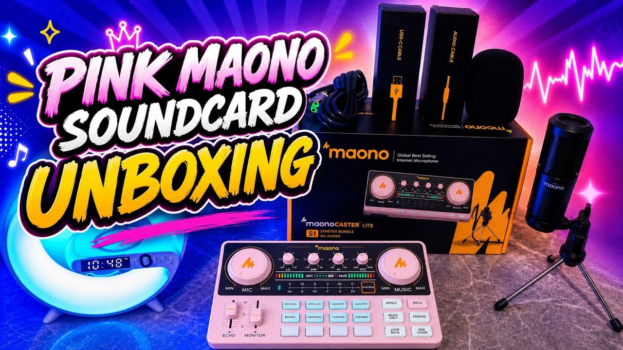 Unboxing Pink Maono Soundcard - YouTube