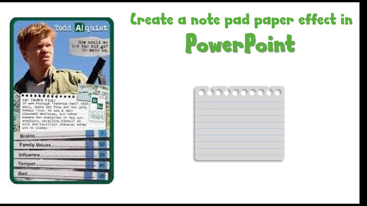 How to draw a note pad style graphic in Powerpoint - YouTube