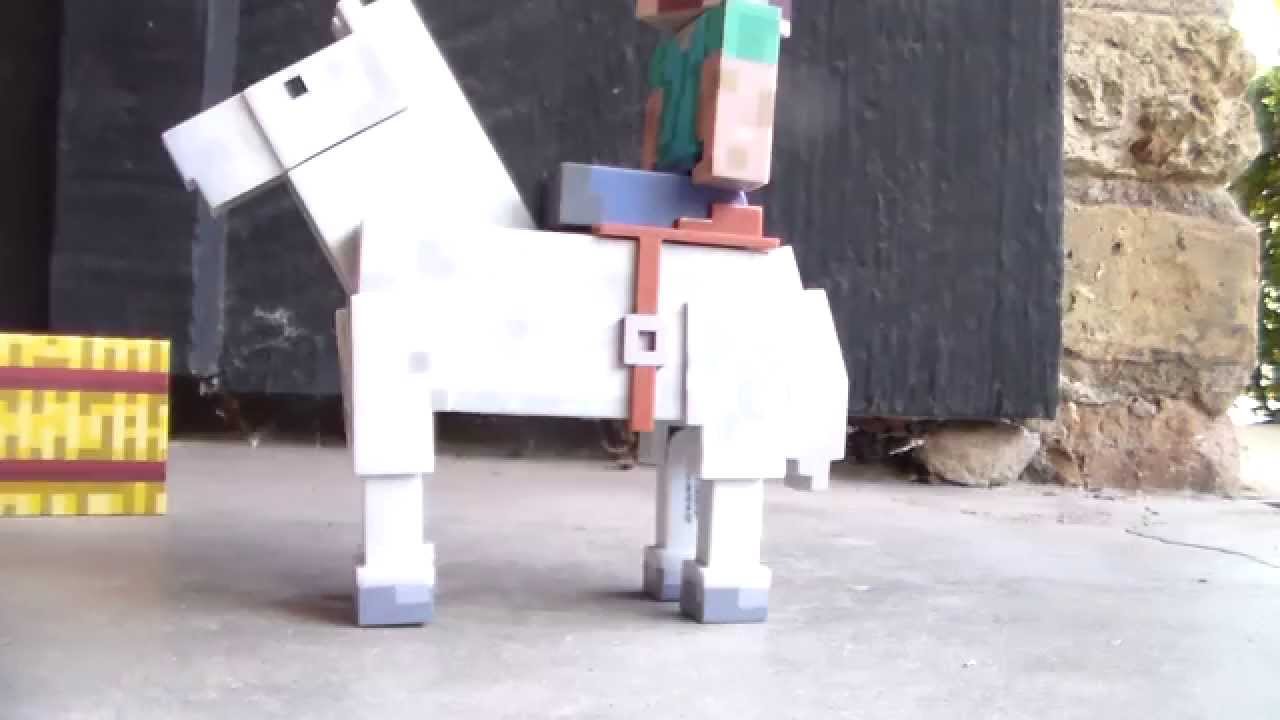 Minecraft Action Figure Review Steve with Horse set! - YouTube