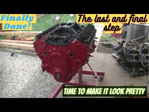 Chevy 350 budget rebuild pt 10, engine gets paint - YouTube