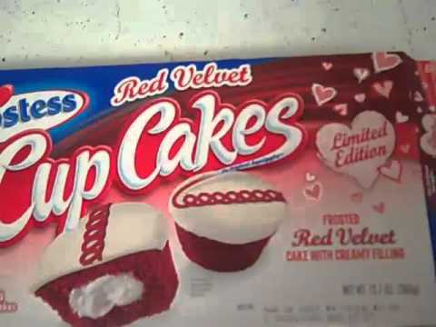 hostess red velvet cup cakes review - YouTube