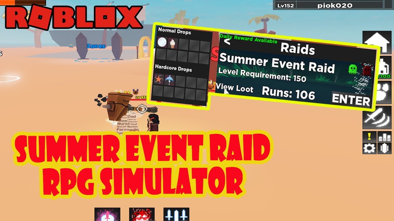 Summer Event Raid HC | ROBLOX RPG SIMULATOR - YouTube