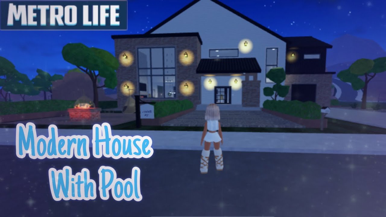Modern House With Pool On Metro Life City (159 Robux) - YouTube