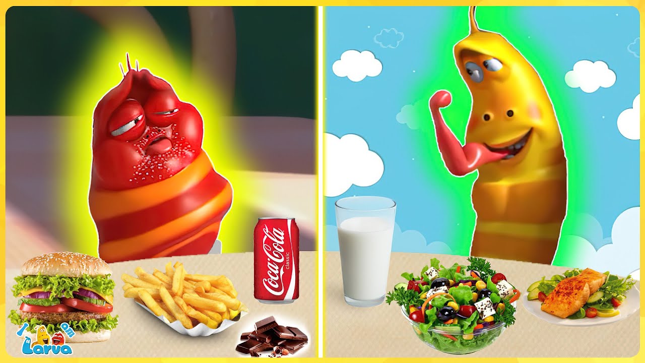 HEALTHY MEALS AND HIGH-FAT MEALS THE BEST CARTOONS FOR KIDS LARVA ...