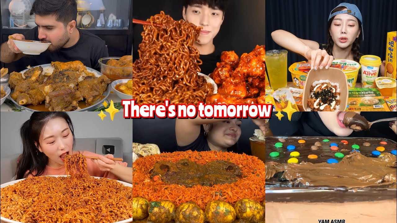 mukbangers eating like there's no tomorrow - YouTube