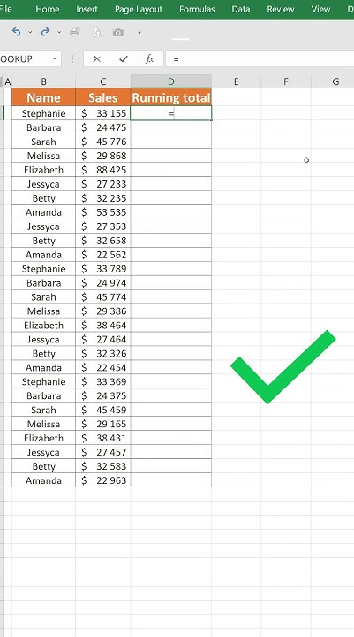 How to do Running Totals in #Excel - #shorts #exceltricks #exceltips - YouTube