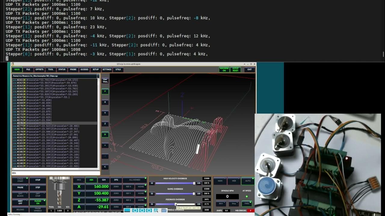LinuxCNC & ESP32 Hardware Step Gen + Native Ethernet - 4 Axis Demo and Job - YouTube