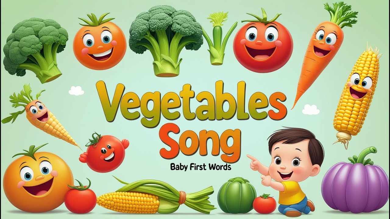 Vegetables Song | Baby Learning First Words | Learn to Talk for Babies ...