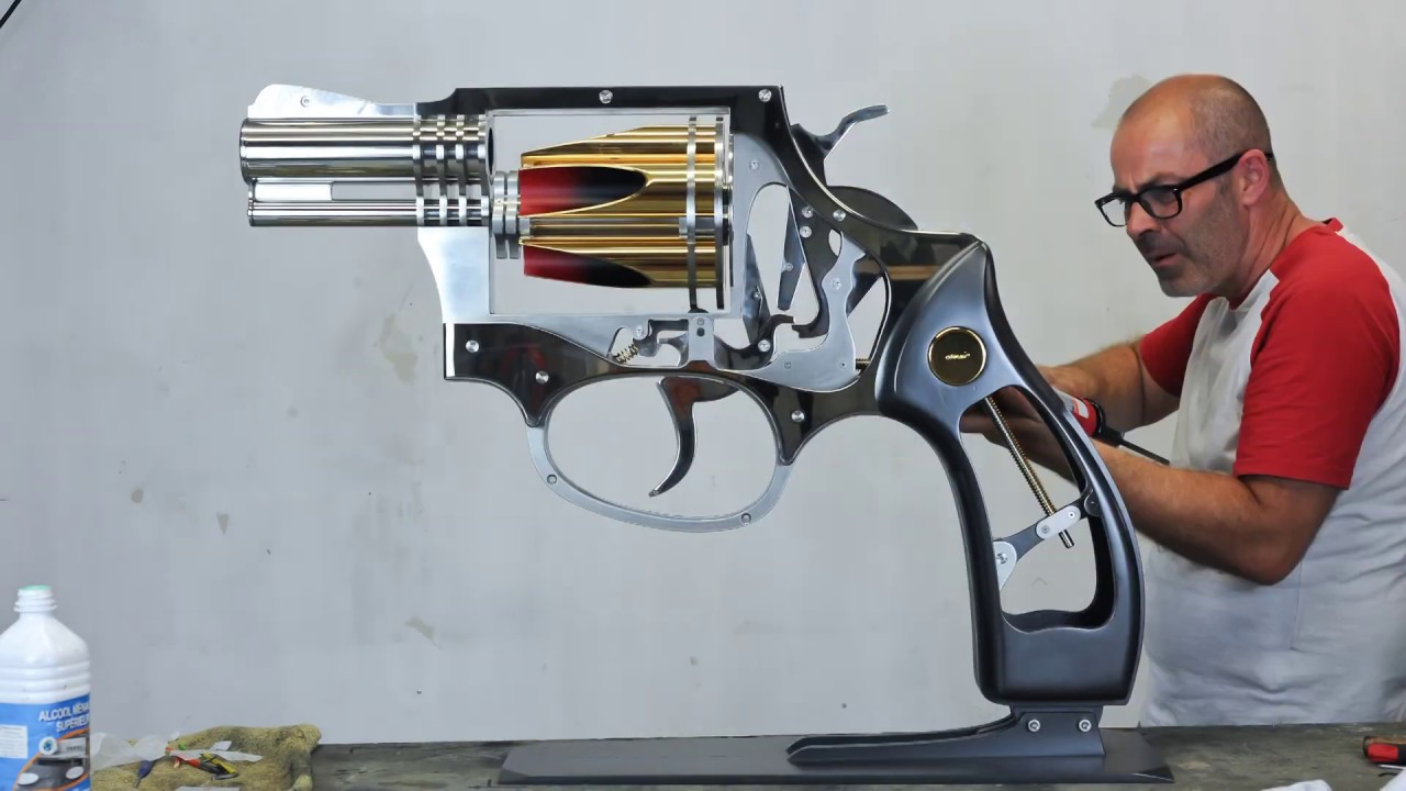 giant mechanical gun in the making by jean octobon - YouTube