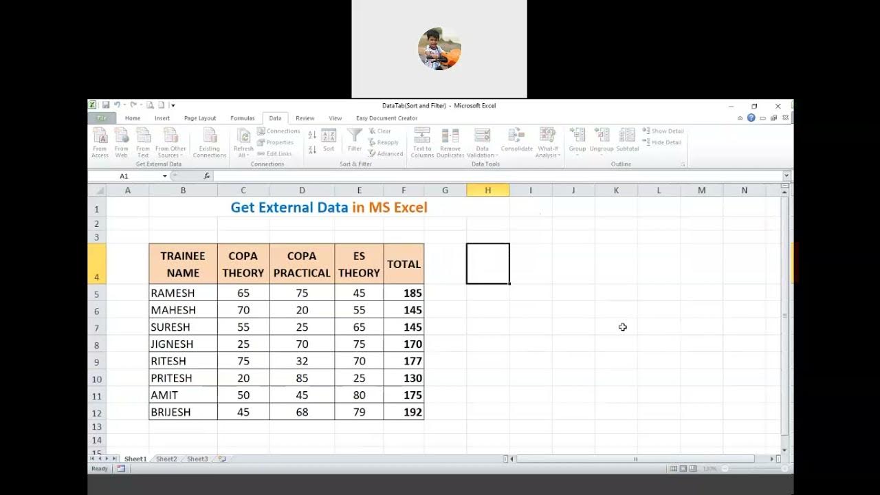 MS Excel Part-17 Data Tab in MS Excel Get External Data & Connections Groups - YouTube