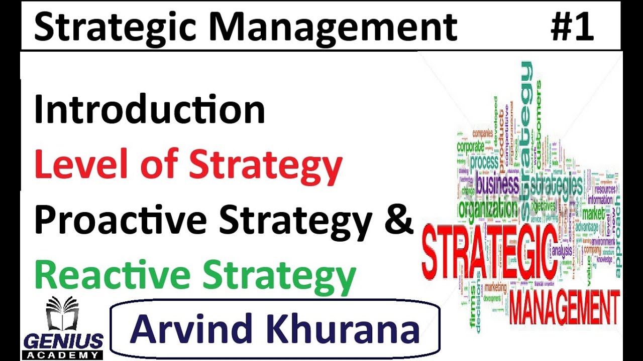 Introduction to Strategic Management, Levels of Management, and ...
