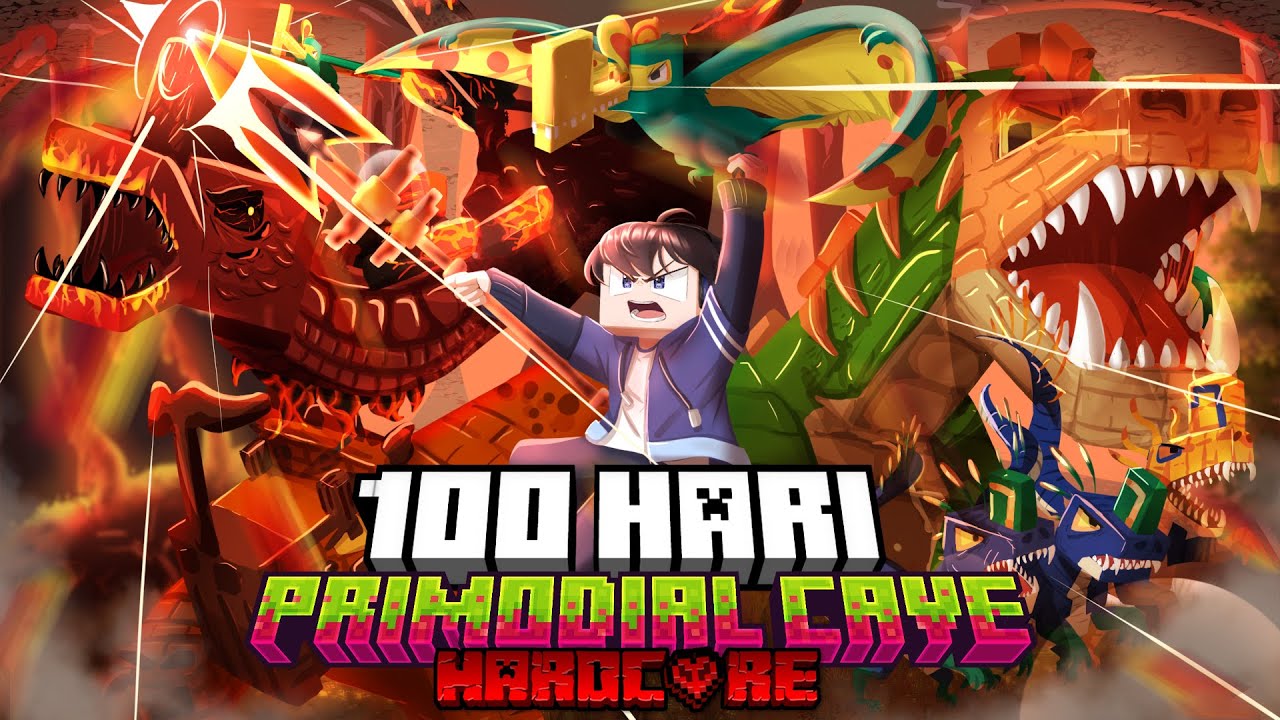 100 Hari di Minecraft Hardcore Primordial Caves - YouTube