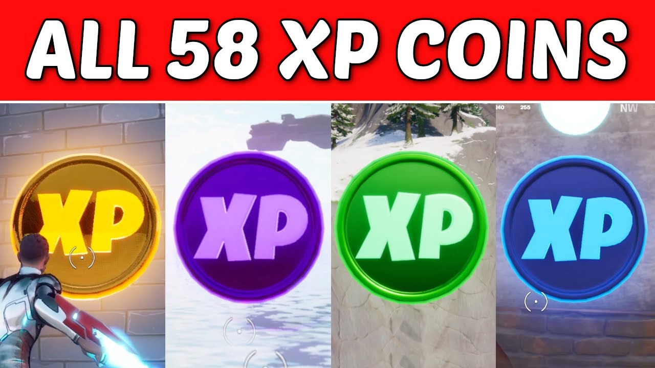 All 58 XP Coins Locations (Week 1-6) - Fortnite Season 4 - YouTube
