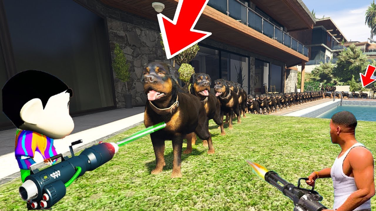 GTA 5 : Shinchan's One Bullet vs 1000 CHOP In GTA 5! (GTA 5 Mods) - YouTube