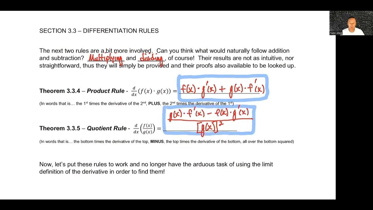 Calculus 1 - Section 3.3 - YouTube