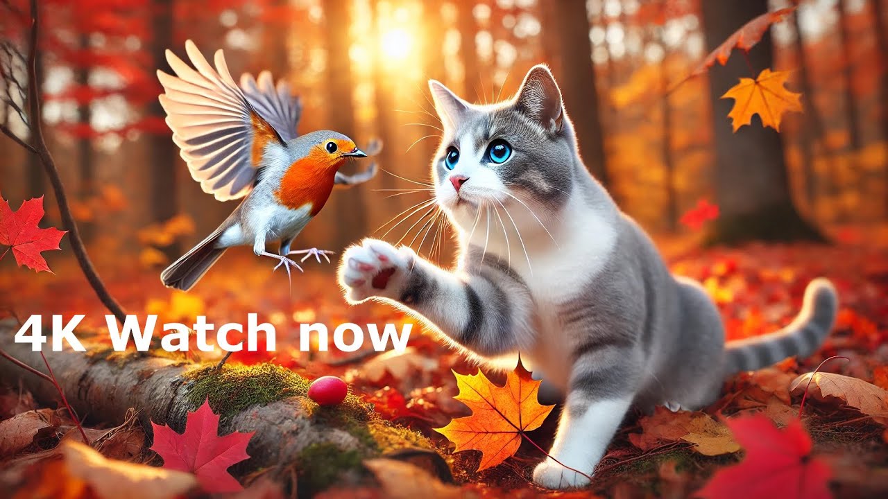 Cat TV for cats to watch | Compilation birds on natural feeder 4K - YouTube
