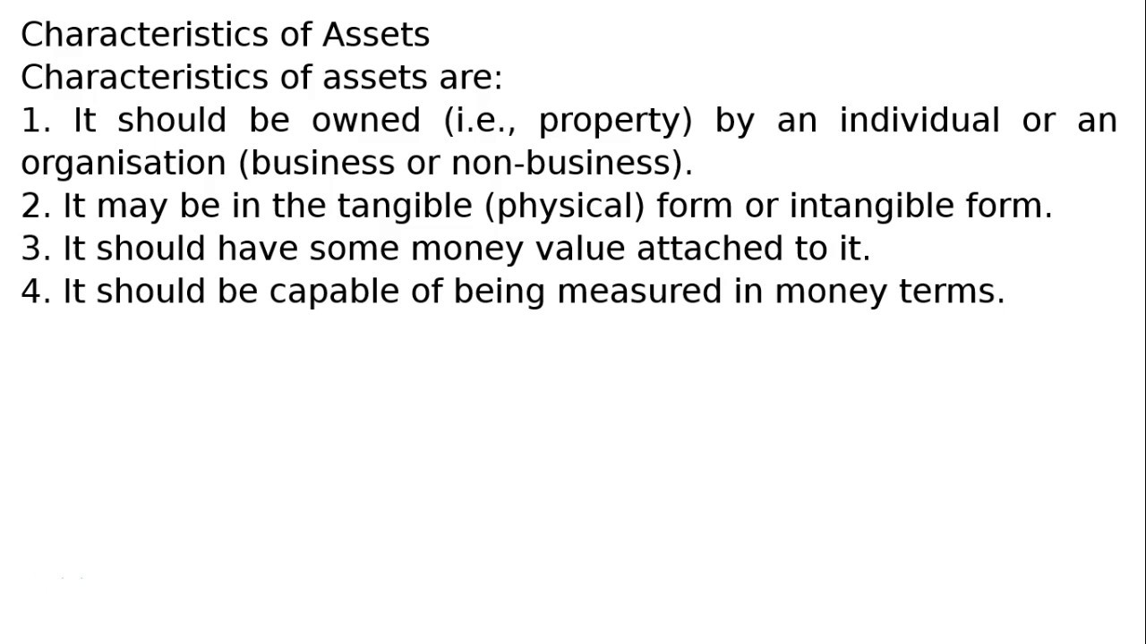 Characteristics of Assets - YouTube