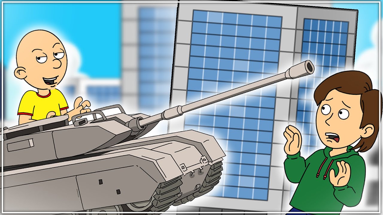 Caillou Steals The Tank & Destroy Boris' Workplace/Arrested - YouTube