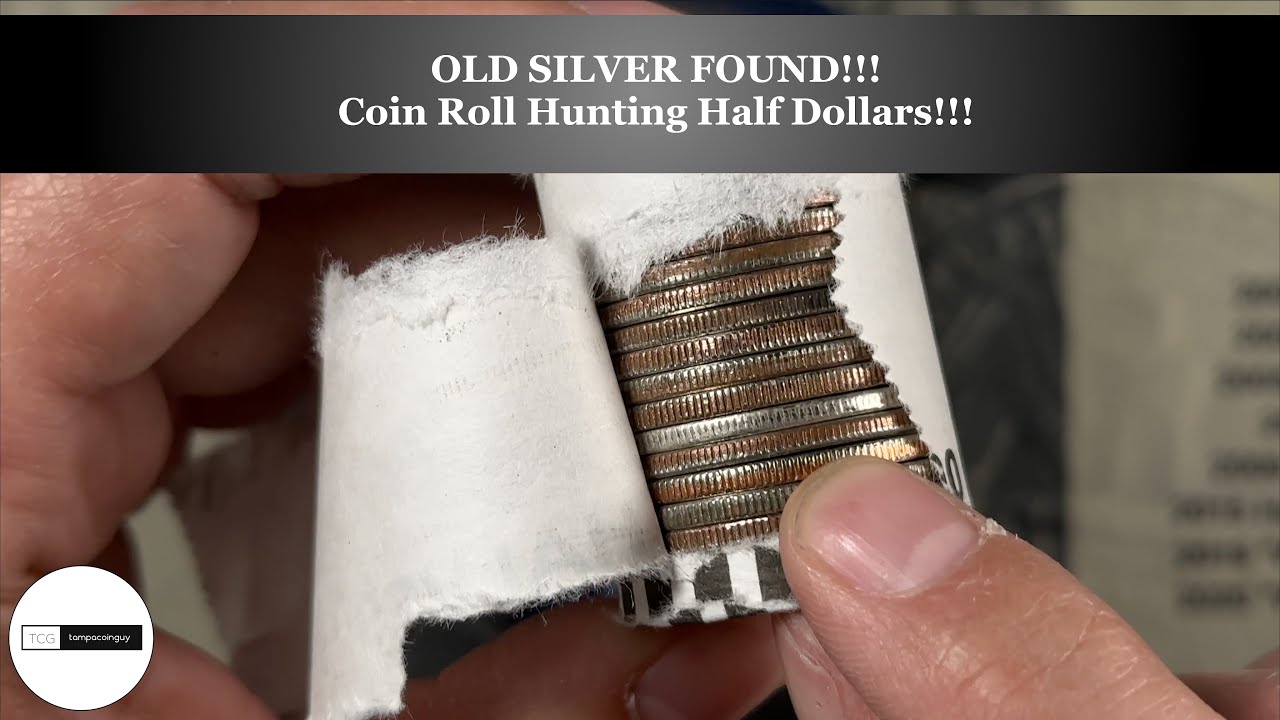 OLD SILVER FOUND!!! Coin Roll Hunting Half Dollars!!! - YouTube