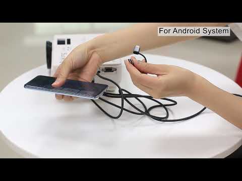 How to connect projector to Android phone through 3 in 1 HDMI cable adapter（Black）