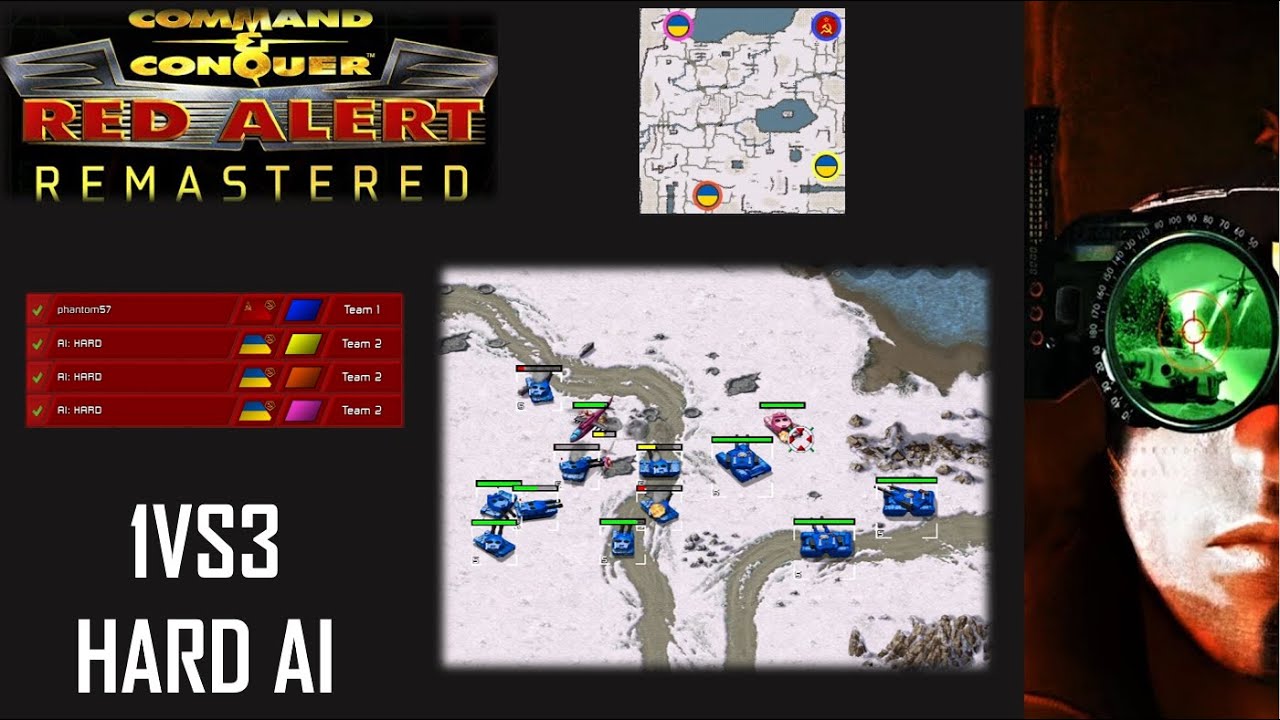 /Command & Conquer Red Alert Remastered/ (Skirmish) 1VS3 HARD AI I Axelay´s Sub Zero I - YouTube