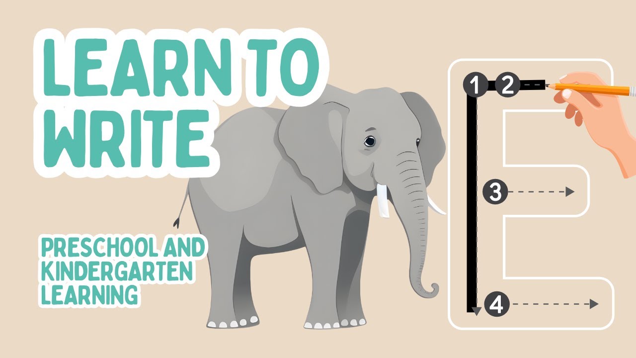 Learn to Write the Letter E | Fun Kids Song for Uppercase & Lowercase E ...