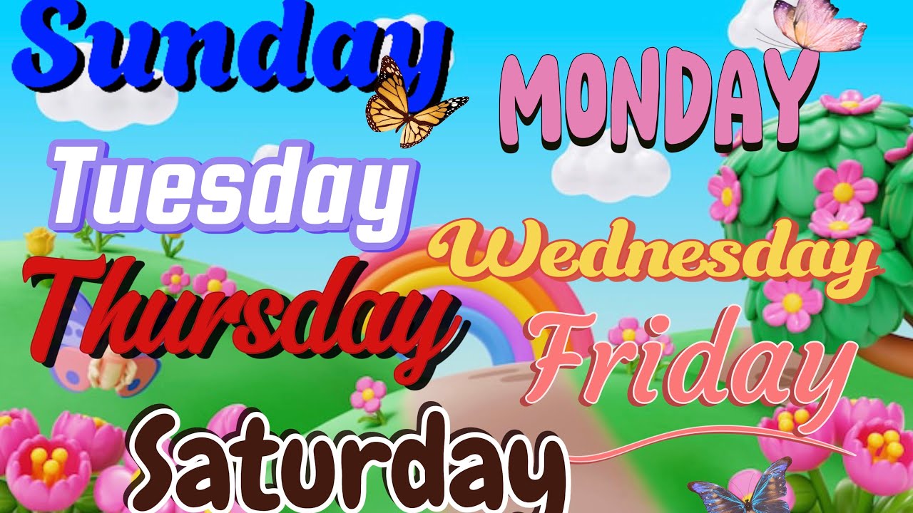Seven days for kids | Days of the week for learning |Days of the week ...