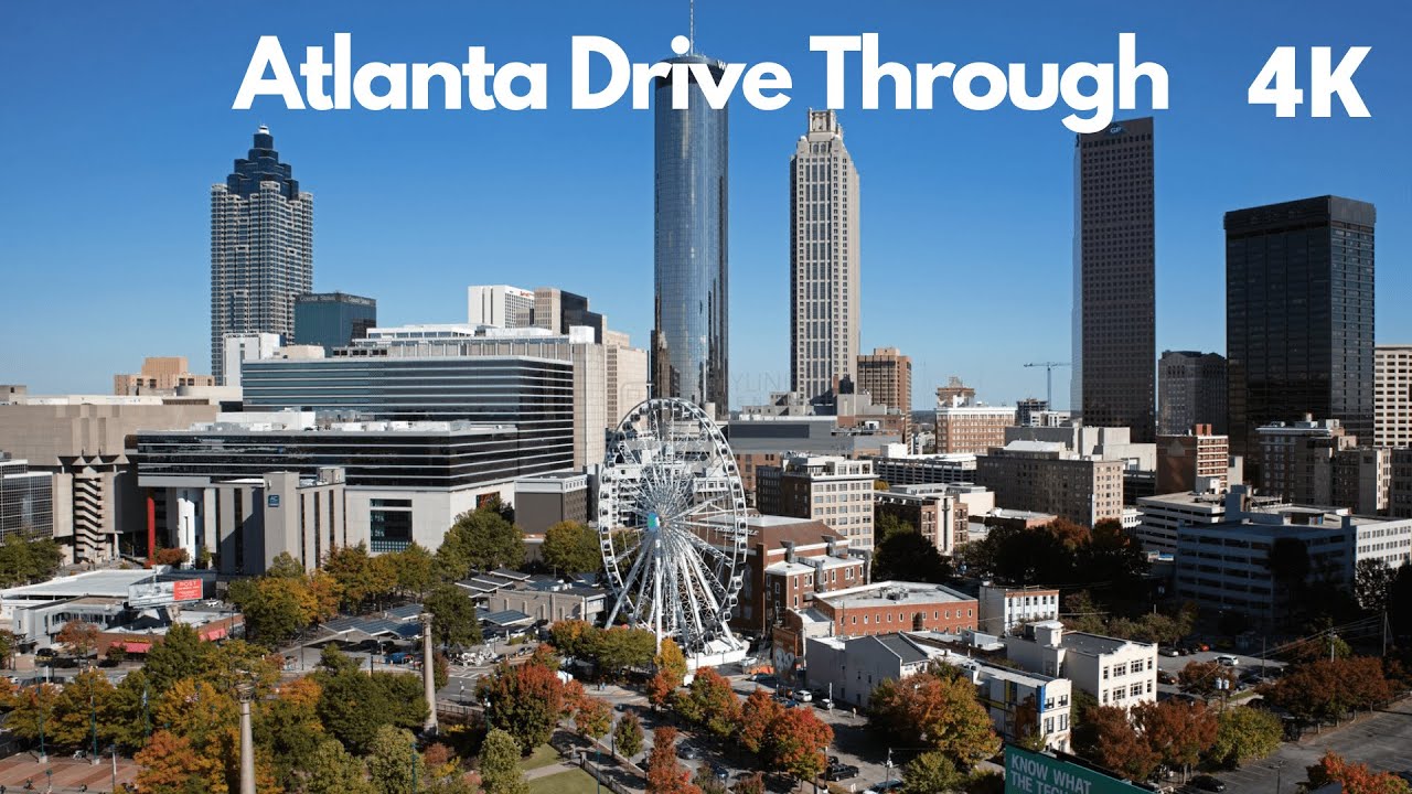 Atlanta Downtown Drive Through. City of Atlanta Scenic Drive - YouTube
