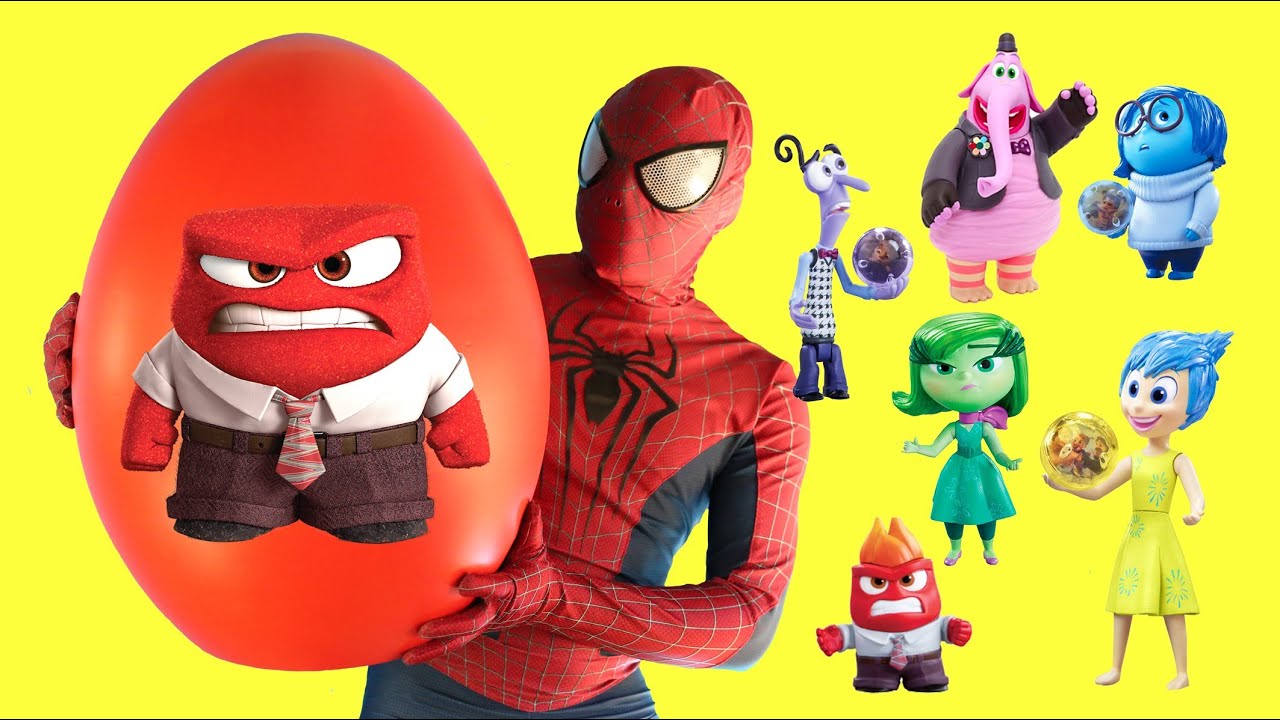 Inside Out GIANT SURPRISE EGG ANGER Disney Pixar Sadness Joy Disgust ...