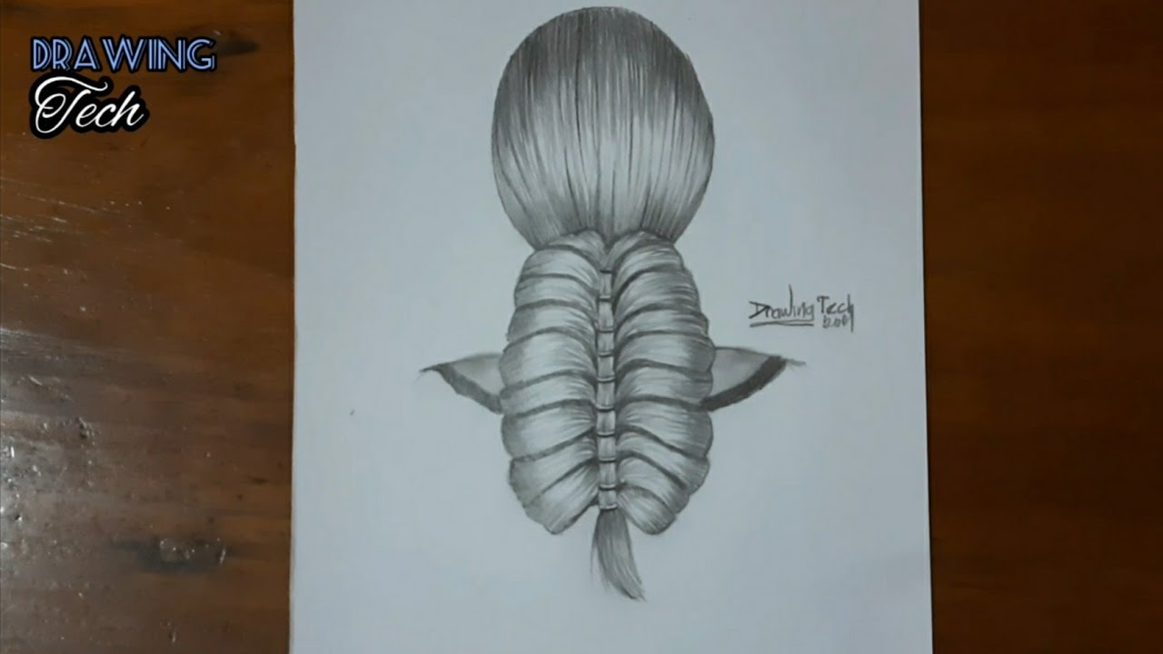 HOW TO DRAW BEAUTIFUL HAIR BACK SIDE PENCIL SKETCH DRAWING FOR ...