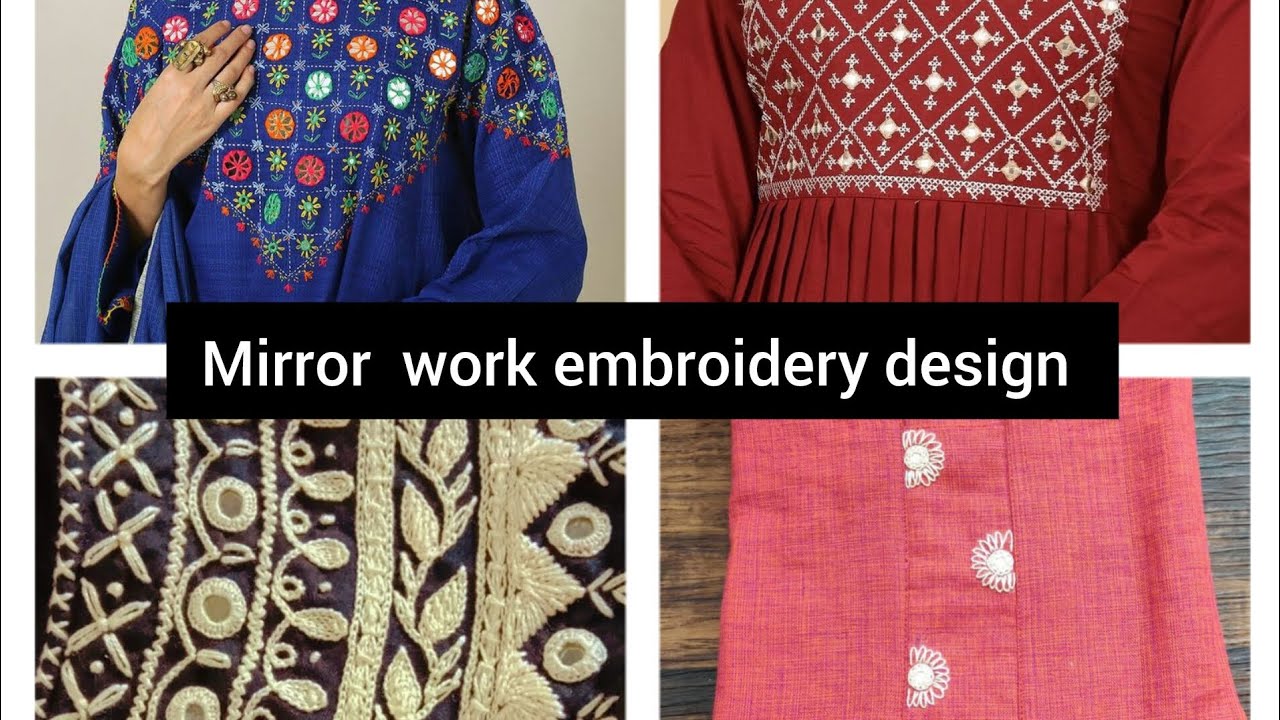 Mirror 🪞 work embroidery 🪡 designs/sheesha embroidery design # ...