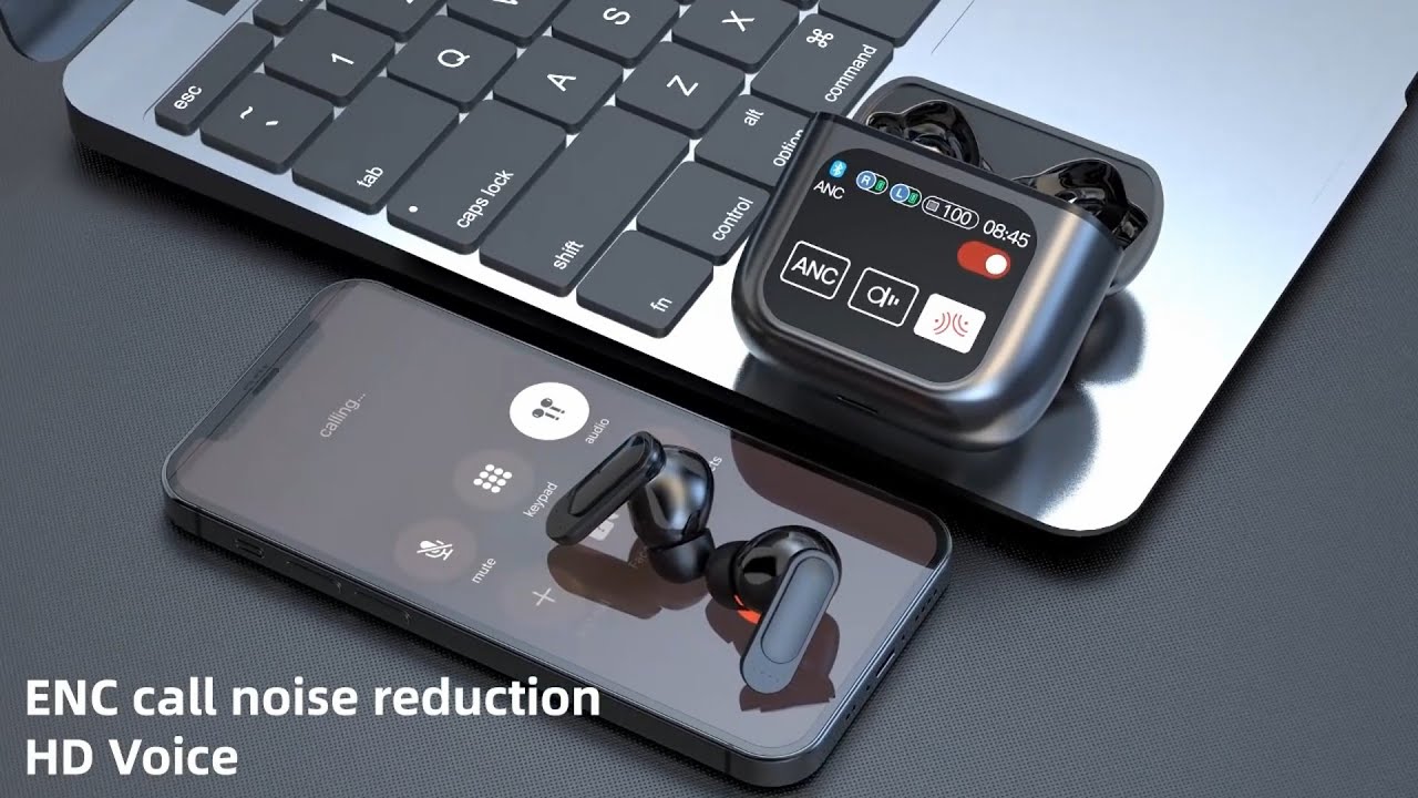 SE-60 Smart Touch Screen Bluetooth 5.4 Headphones Noise Cancelling ...