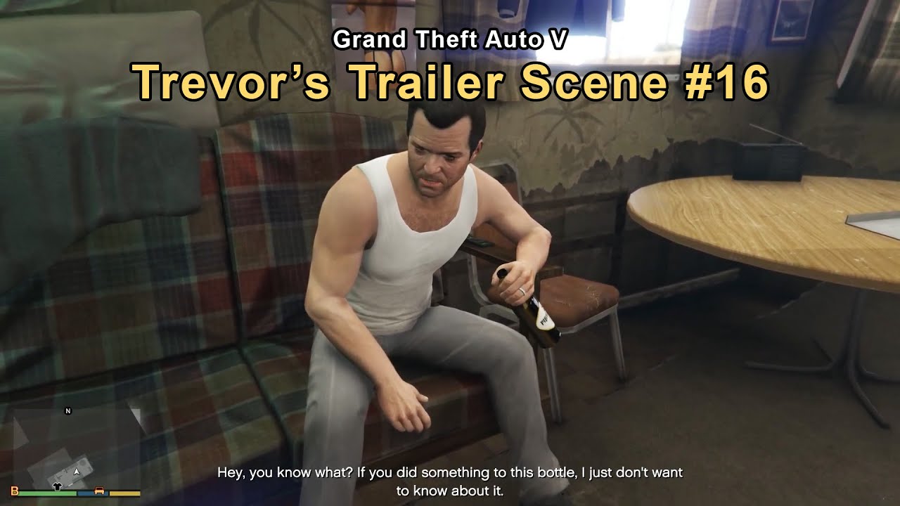 Michael drinking beer - Trevor's Trailer Scene #16 - GTA 5 - YouTube