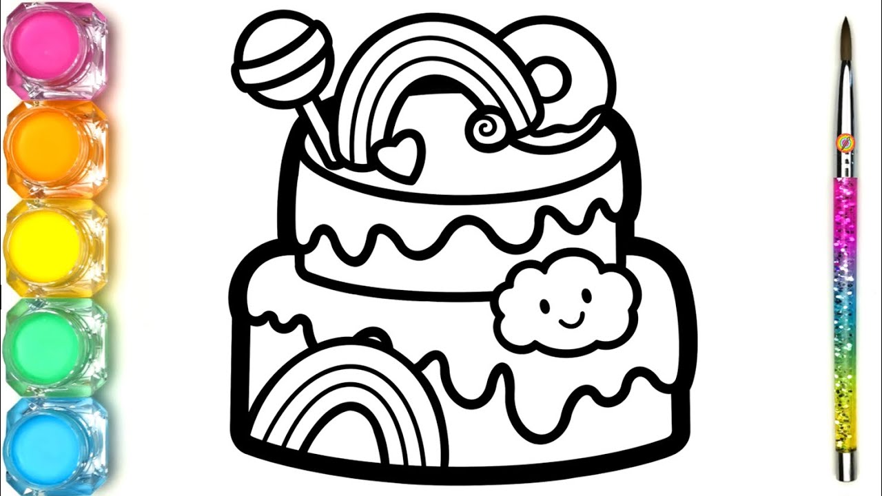 Menggambar dan Mewanai Kue Pelangi, Permen dan Donat Untuk Anak-anak ...