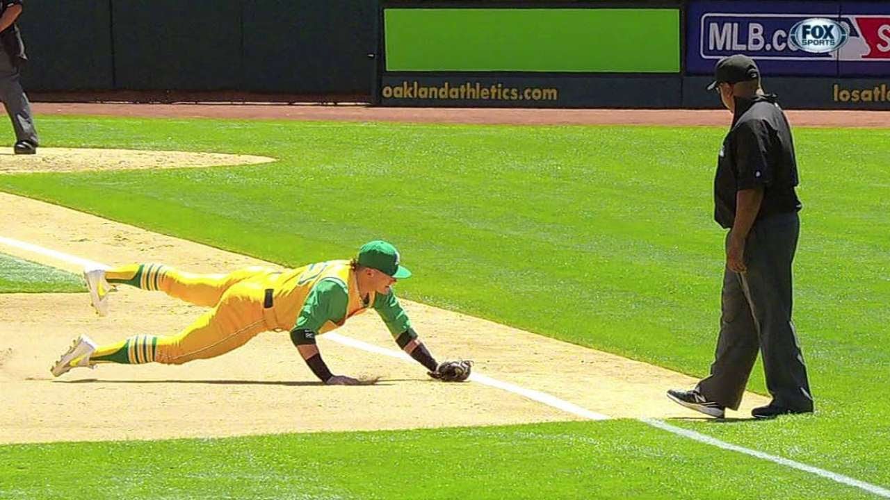 Donaldson makes a great diving catch - YouTube