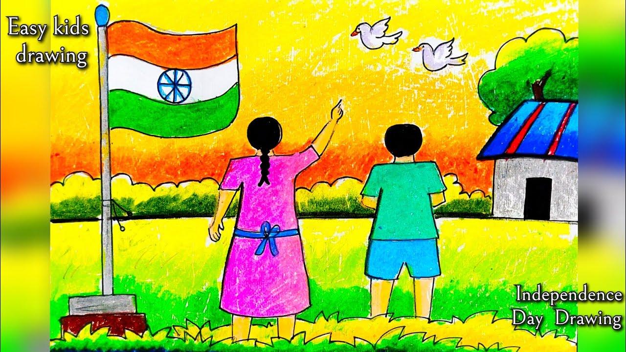 How to draw easy independence day drawing/Kids independence day drawing ...