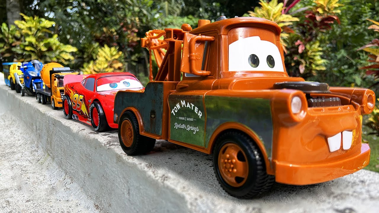 Satisfying Toy Tom Mater, 95 Lightning McQueen, Mixer Truck, Bike, Pick ...