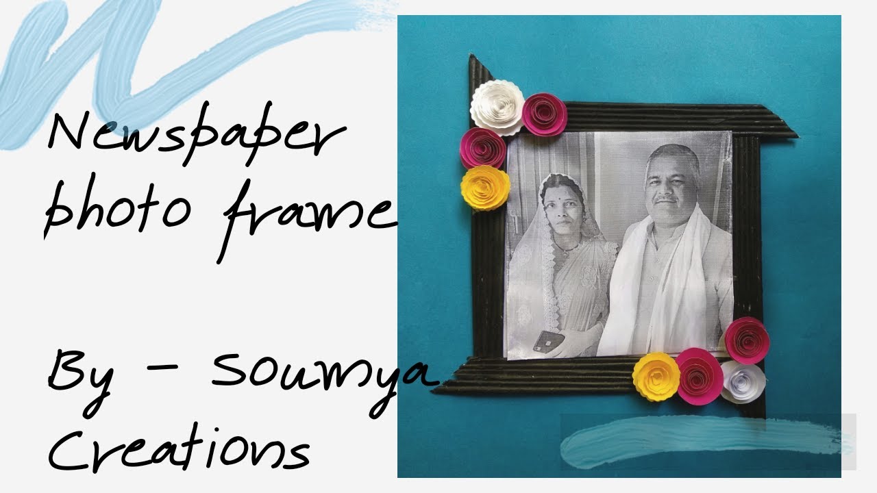 How to make Newspaper photo frame | Best out of waste | DIY Photo Frame ...