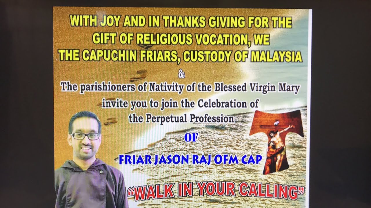 Perpetual Profession of Friar Jason Raj OFM Cap - YouTube