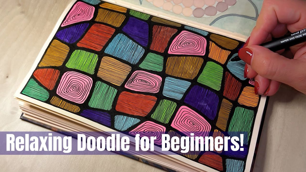 🎨 Relaxing Doodle Art for Beginners | Colorful Line Patterns - YouTube