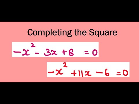 Completing the Square: Harder negative coefficients. - YouTube