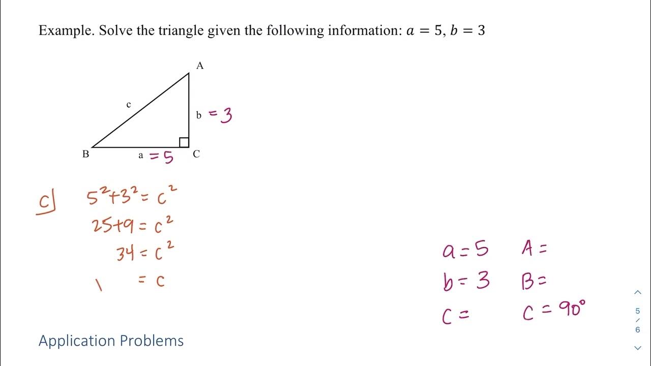 MTH 112 Use Inverse Trig to Solve a Triangle - YouTube