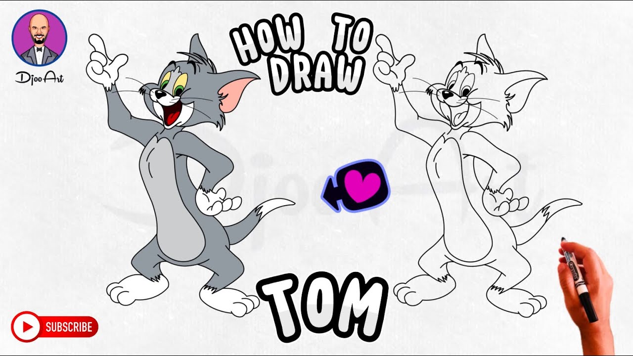 How to Draw and Color TOM Simply | Step by Step - YouTube