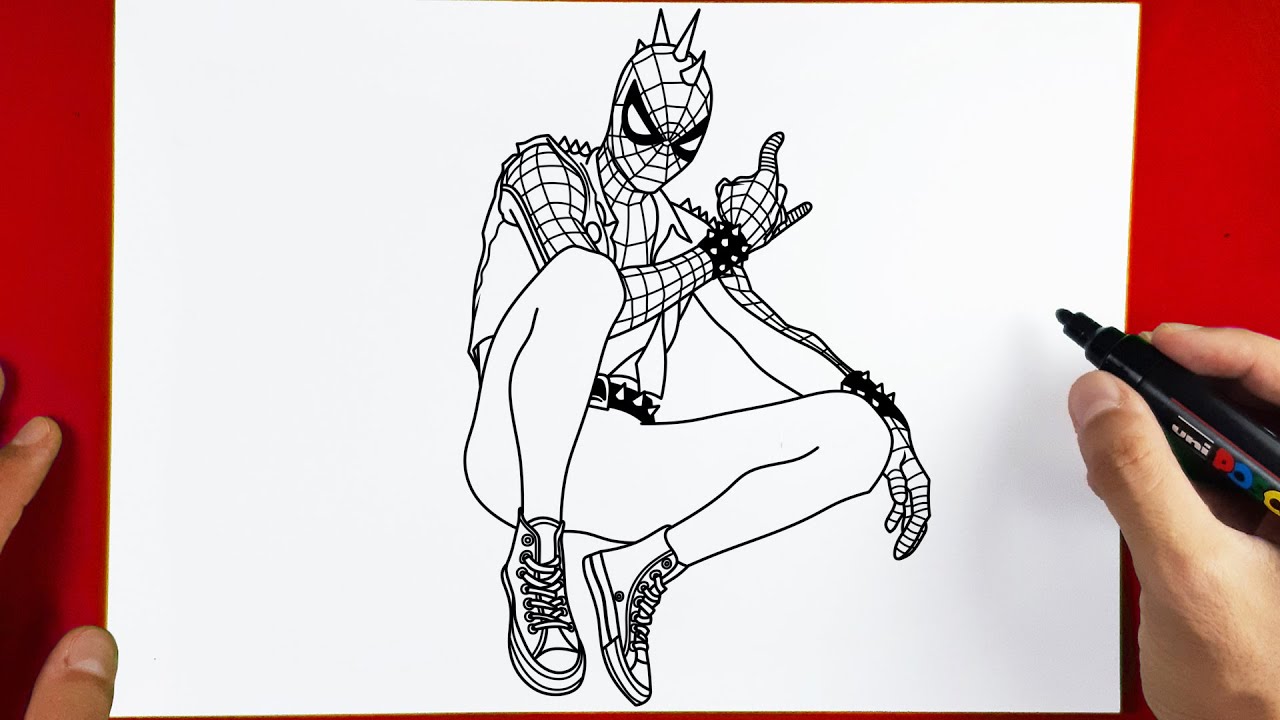 How to Draw Spider Punk - Spider Man: Across the Spider-Verse - YouTube