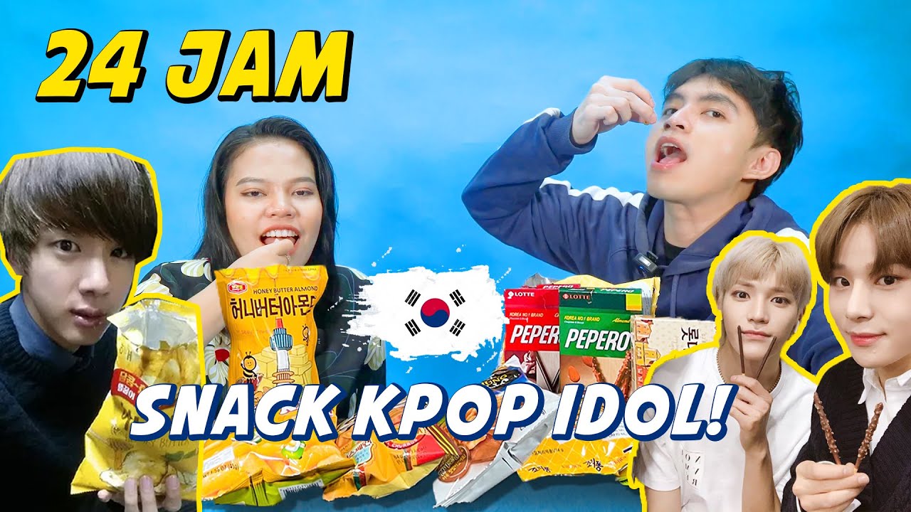 24 JAM MAKAN SNACK KOREA FAVORITE IDOL KPOP - YouTube