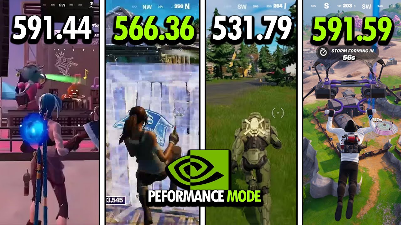 Best NVIDIA Driver for Fortnite Performance Mode – 566.36 vs 591.44 vs ...