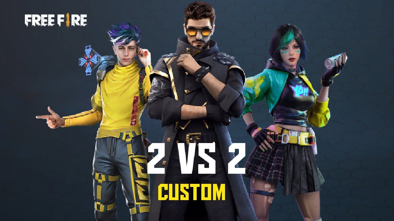 Free fire 2 vs 2 custom card gameplay. (2 vs 2 custom room) #freefire # ...