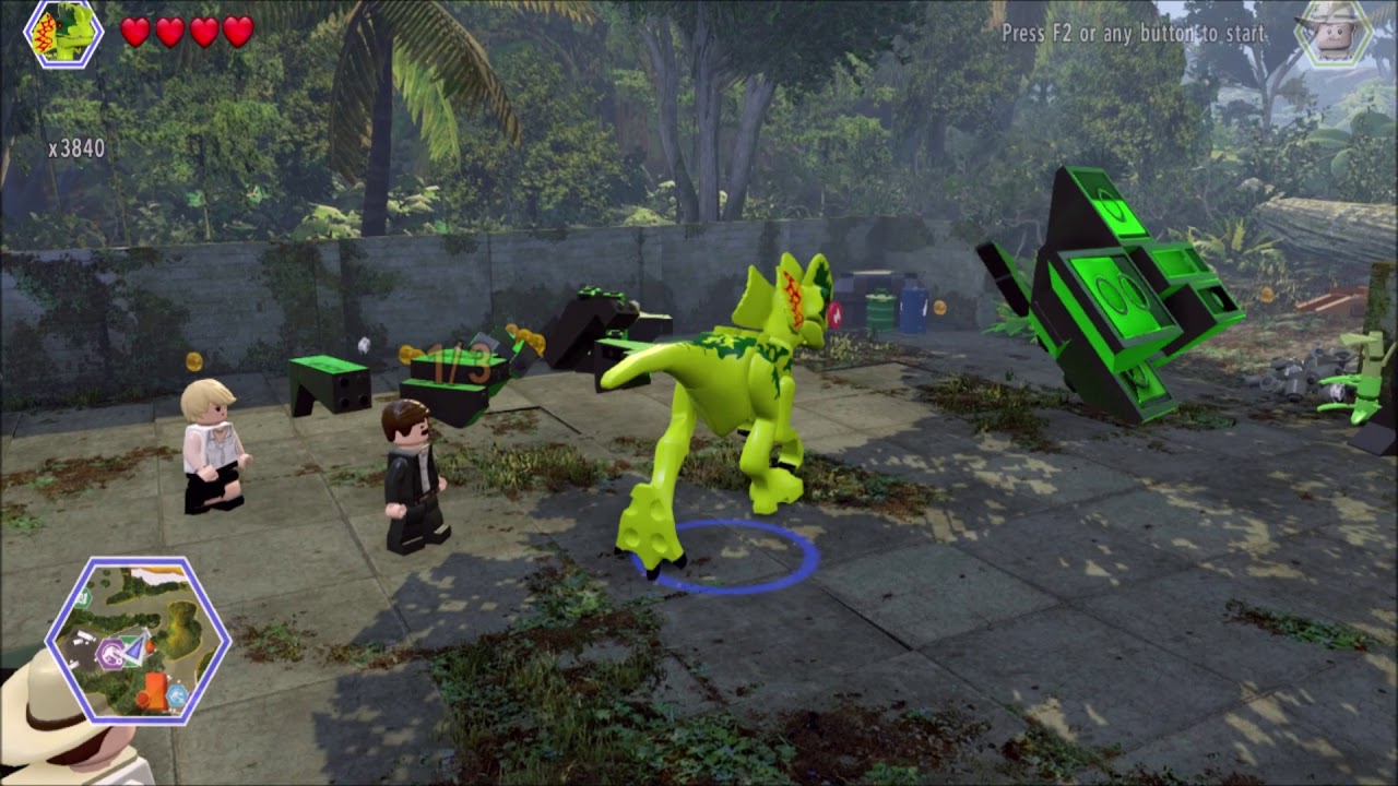 Lego Jurassic World. Jurassic Park III. Eric's Hideout, Dilo Gold Brick ...
